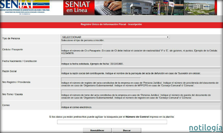 Cómo Sacar Planilla RIF del SENIAT - Notilogía